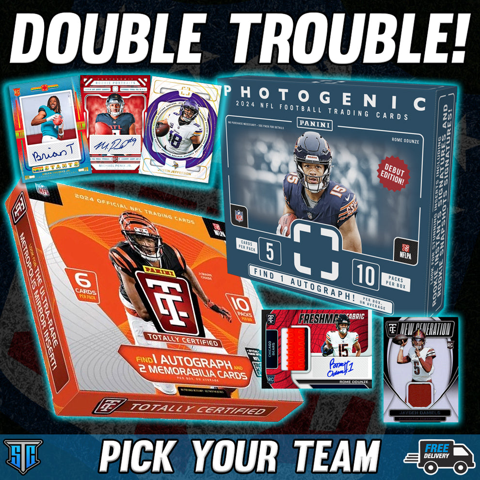 Break 798 - NFL - Double Trouble! - PICK YOUR TEAM – Stomp Trading Cards